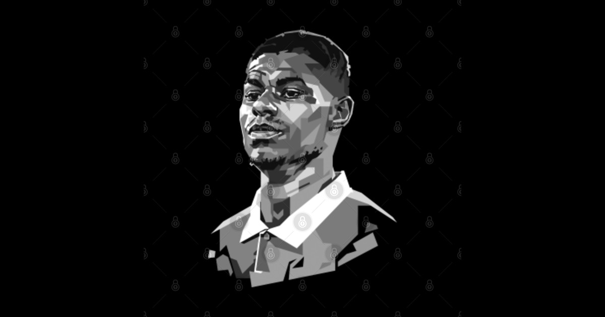 Marcus Rashford Black and White Portrait - Rashford - Sticker | TeePublic