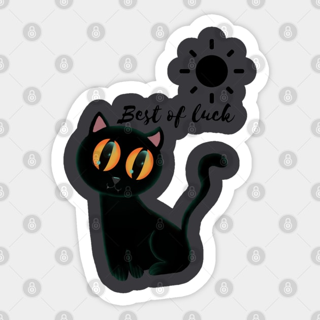 Cute black cat - Cute Black Cat - Sticker | TeePublic