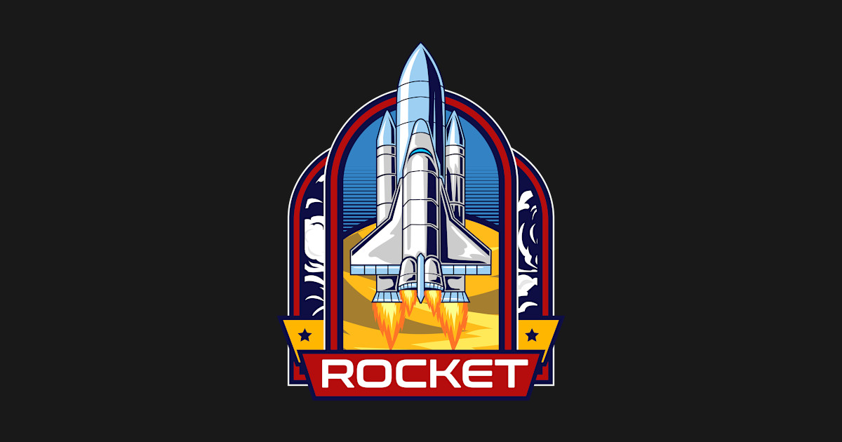 Rocketship Galactic Badge - Rocketship Galactic Badge - T-Shirt | TeePublic