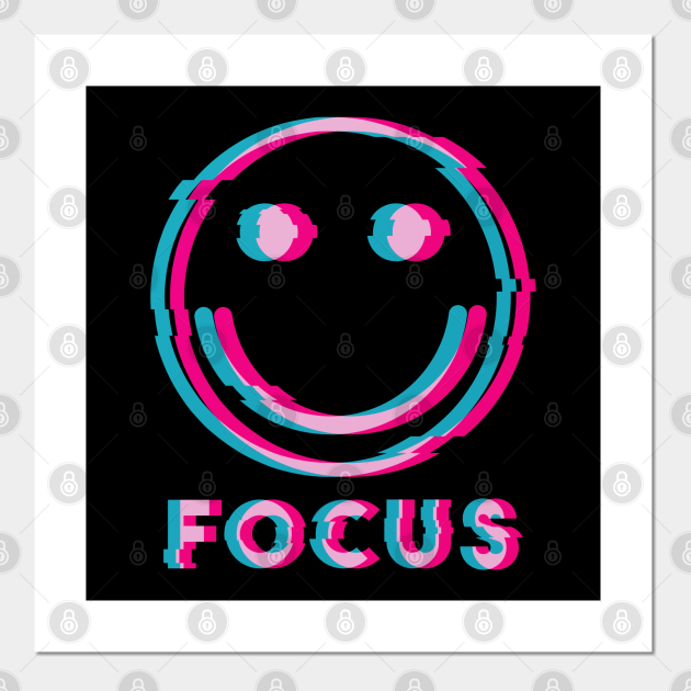 Glitch Smiley Face Focus (pink and blue glitch) - Glitch Smiley Face ...