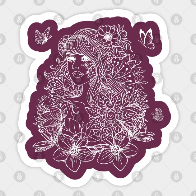 Flower Girl with Butterflies - Flower Girl - Sticker | TeePublic