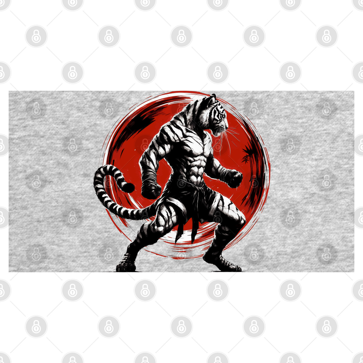 Muay Thai Boxer Tiger Sumie Ink Art - Tiger - Baseball T-Shirt | TeePublic