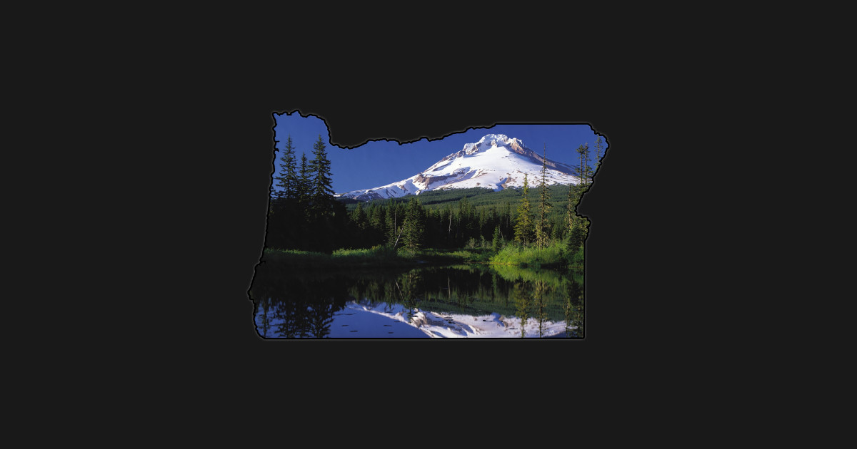 Oregon State Outline (Mount Hood) - Mount Hood - T-Shirt | TeePublic