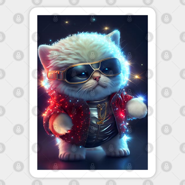 Cute Cosmic Cat - Anime Art design - Cute Cat - Sticker | TeePublic