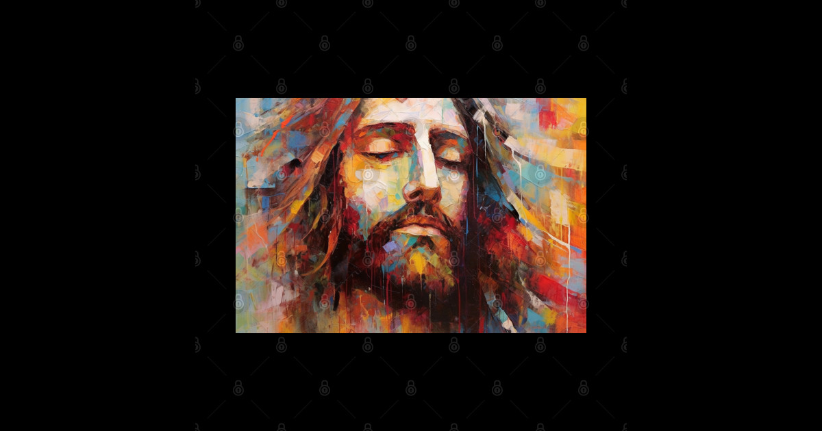Abstract Portrait of Jesus Christ – Vibrant Faith-Inspired Art - Jesus ...
