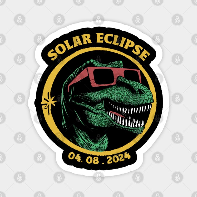 Total Solar Eclipse T-rex April 8 2024 - Eclipse 2024 - Magnet | TeePublic