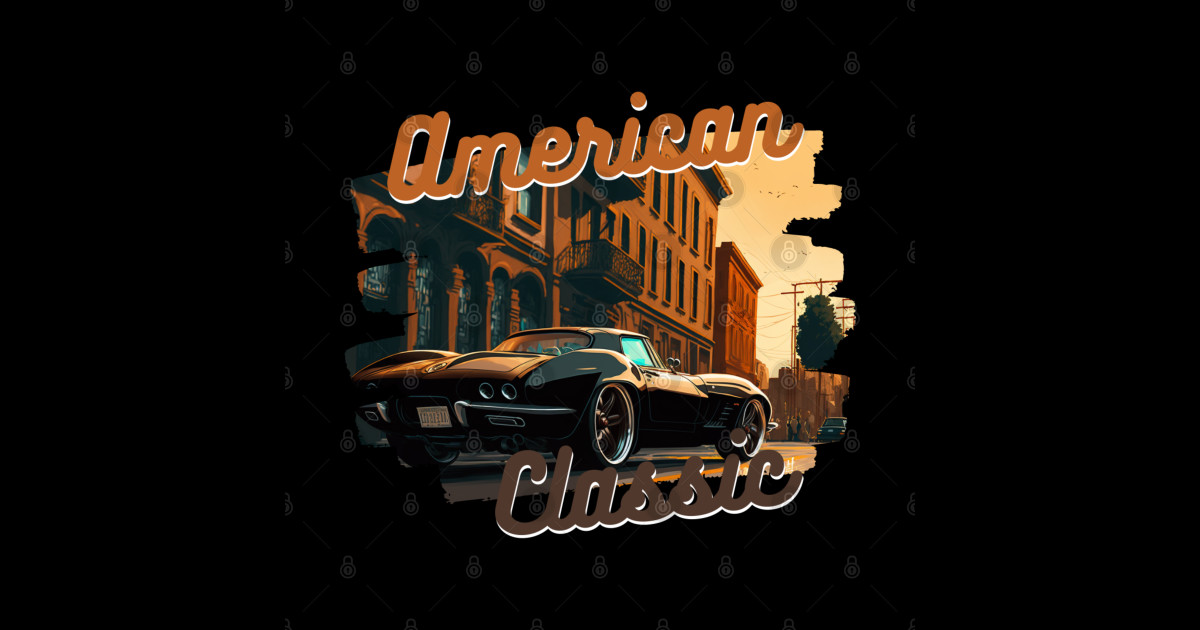 American Classic Car Inspired by the Chevy Corvette - Chevy - Sticker ...