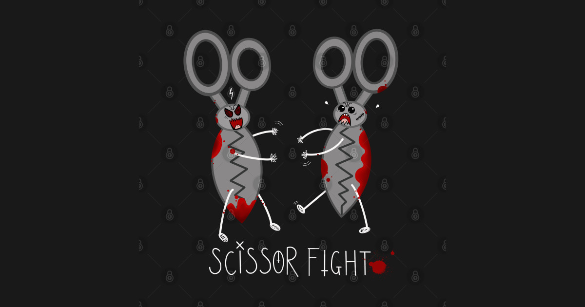 Scissor Fight - Scissors - T-Shirt | TeePublic