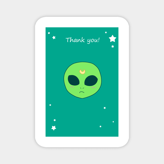 Thank You - Alien Face - Alien - Magnet | TeePublic