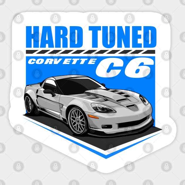 CHEVROLET CORVETTE C6-WHITE - Chevrolet Corvette - Sticker | TeePublic