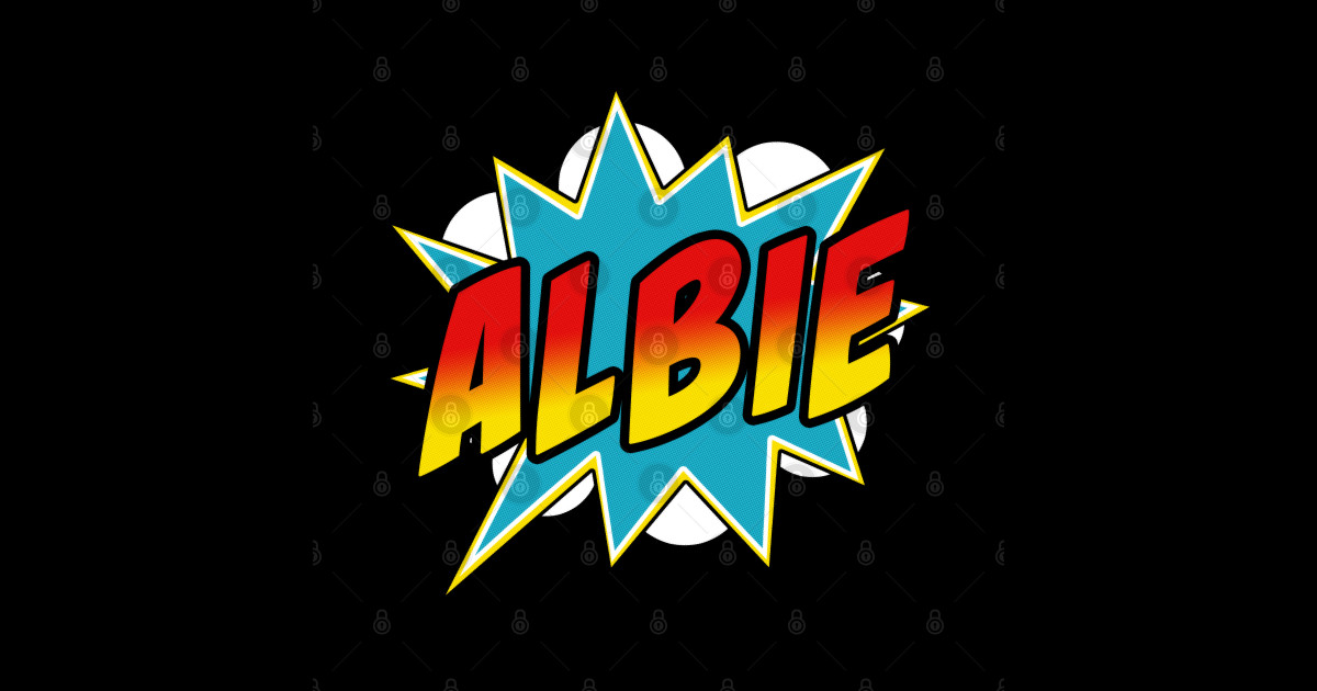 Boys Albie Name Comic Book Superhero - Albie Name - Sticker | TeePublic
