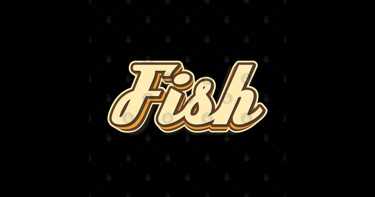 Fish typography - Fish - Sticker | TeePublic