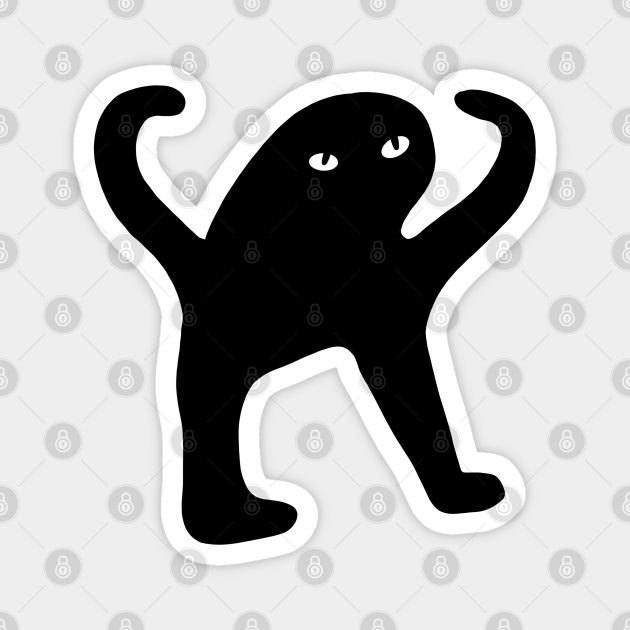 Black Cat Meme Cursed Cats - Black Cat - Magnet | TeePublic