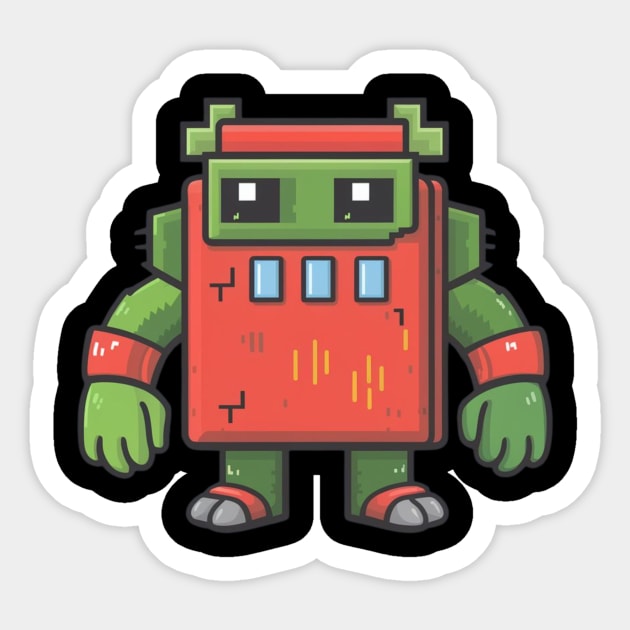 8 Bit Robot - 8 Bit - Sticker | TeePublic