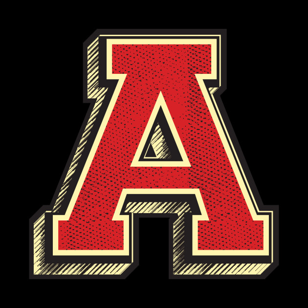 Alphabet Letter A Vintage Retro style for baby names gifts - Letter ...