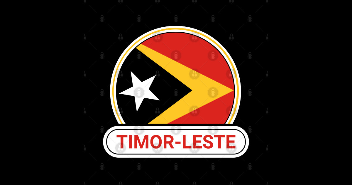 Timor-Leste Country Badge - Timor-Leste Flag - Timor Leste - Sticker ...