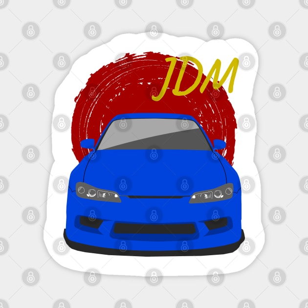 Blue Nissan Silvia S15 Front View: Iconic JDM Sports Car - Jdm - Magnet ...