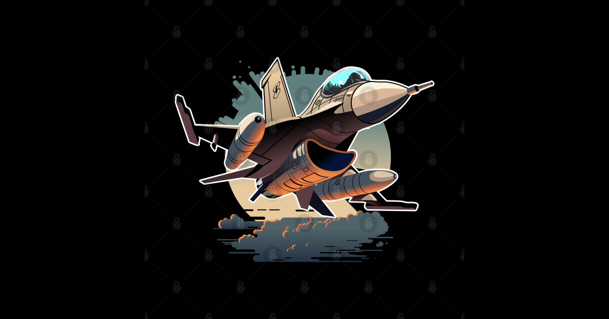 Cartoon fighter plane - Cartoon Plane - Sticker | TeePublic