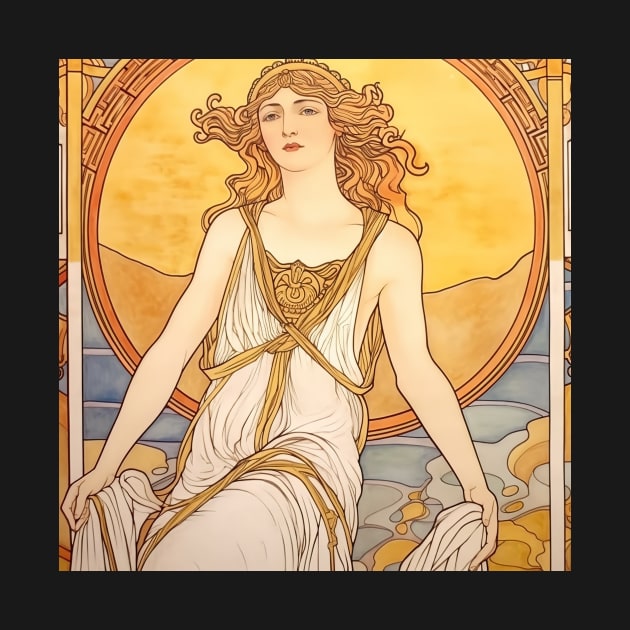 Clymene Greek drawing - Art Nouveau - T-Shirt | TeePublic