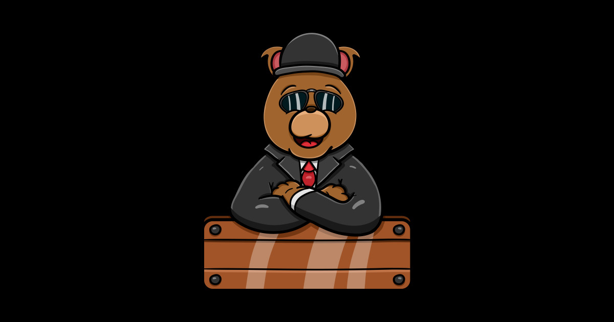 Mafia Bear Cartoon Mascot - Bear Mafia Logo - Sticker | TeePublic
