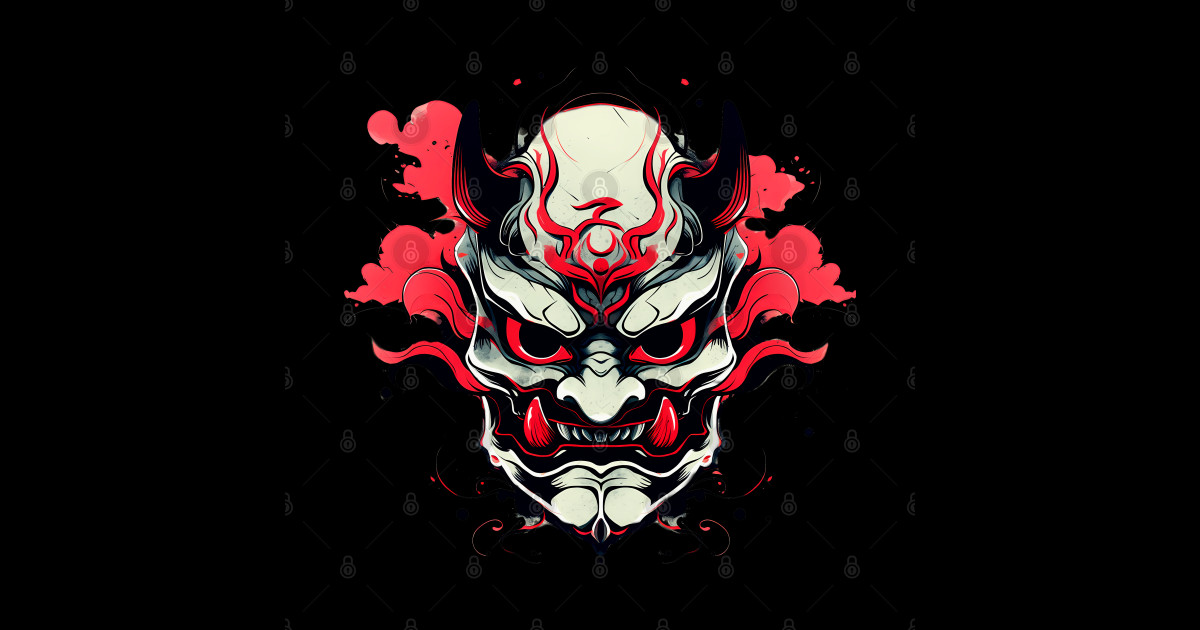 Summon the Demon: Monk Oni Design - Oni Mask - Sticker | TeePublic