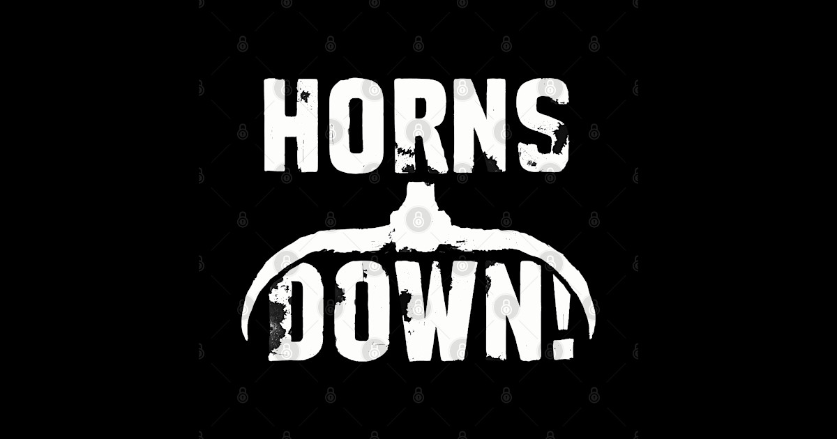 Horns Down! White Vintage Texas Upside Down - Horns Down - Sticker ...