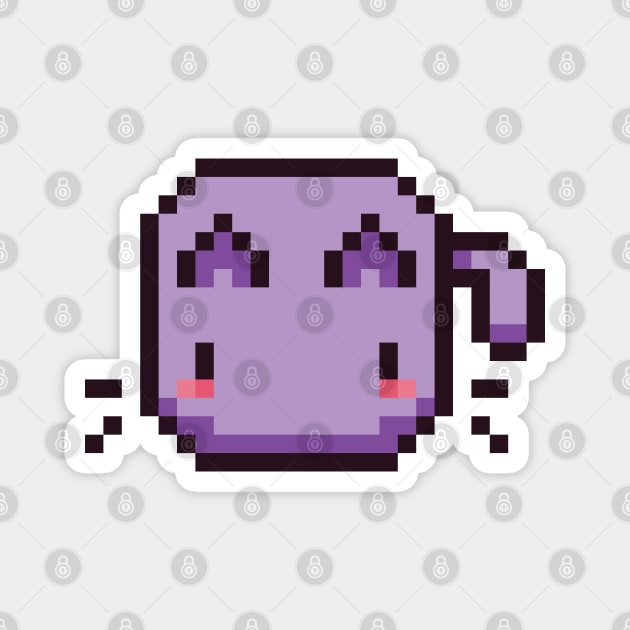 Purple Pixel Cat - Kawaii Retro Pixel Art - Pixel Art - Magnet | TeePublic