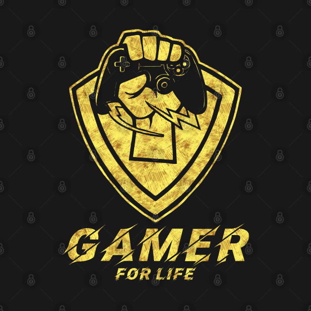 GAMER FOR LIFE Controller Logo UNIQUE Design EPIC gift for any games ...