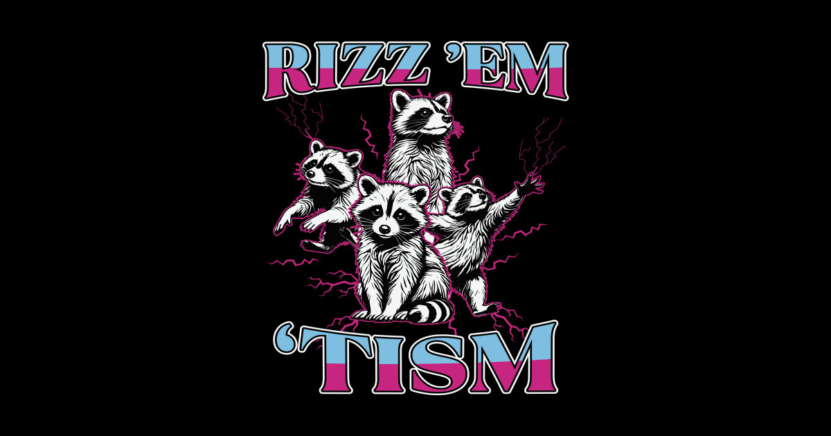 Funny Rizz Em With The Tism Autism Meme Autistic raccoon - Rizz Em With ...