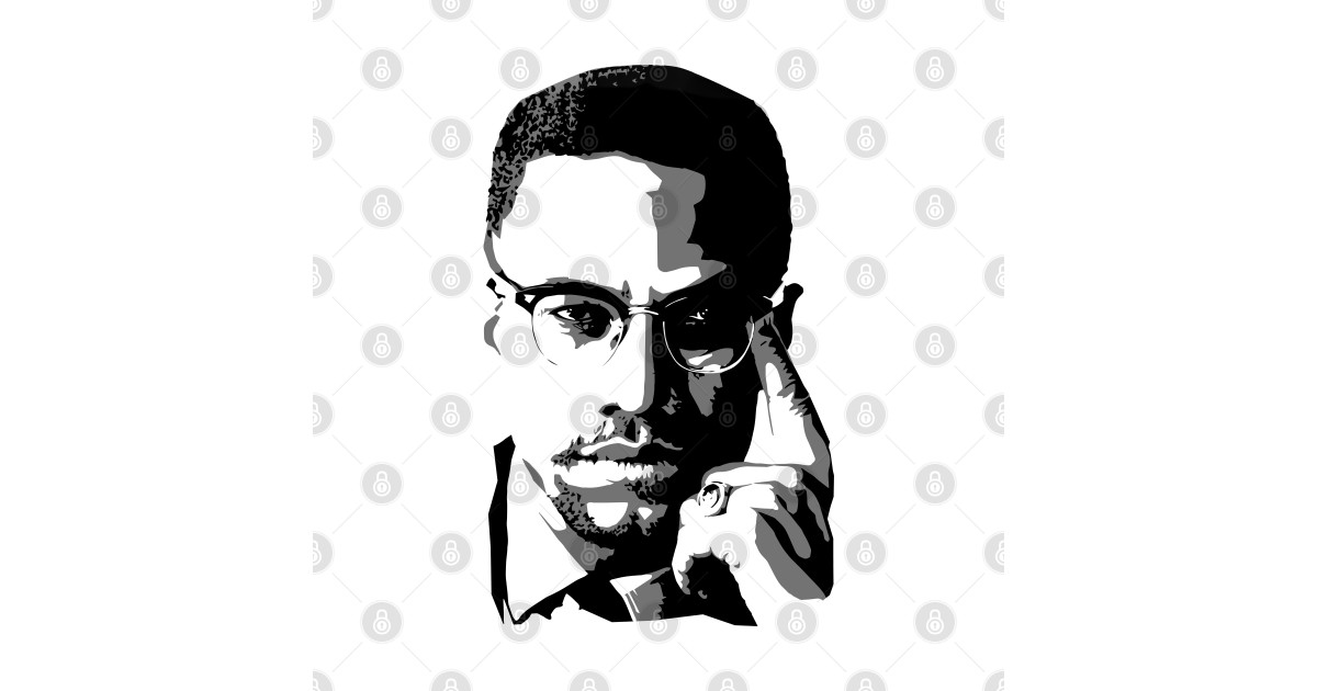 Malcom X - Portrait - Malcom X - T-Shirt | TeePublic