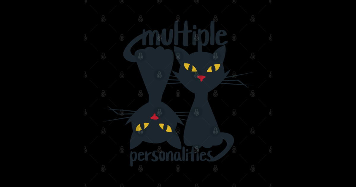 Multiple personalities funny cat - Multiple Personalities - Sticker ...