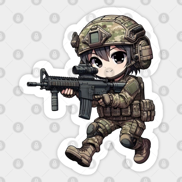 Tactical Chibi Girl - Chibi - Sticker | TeePublic