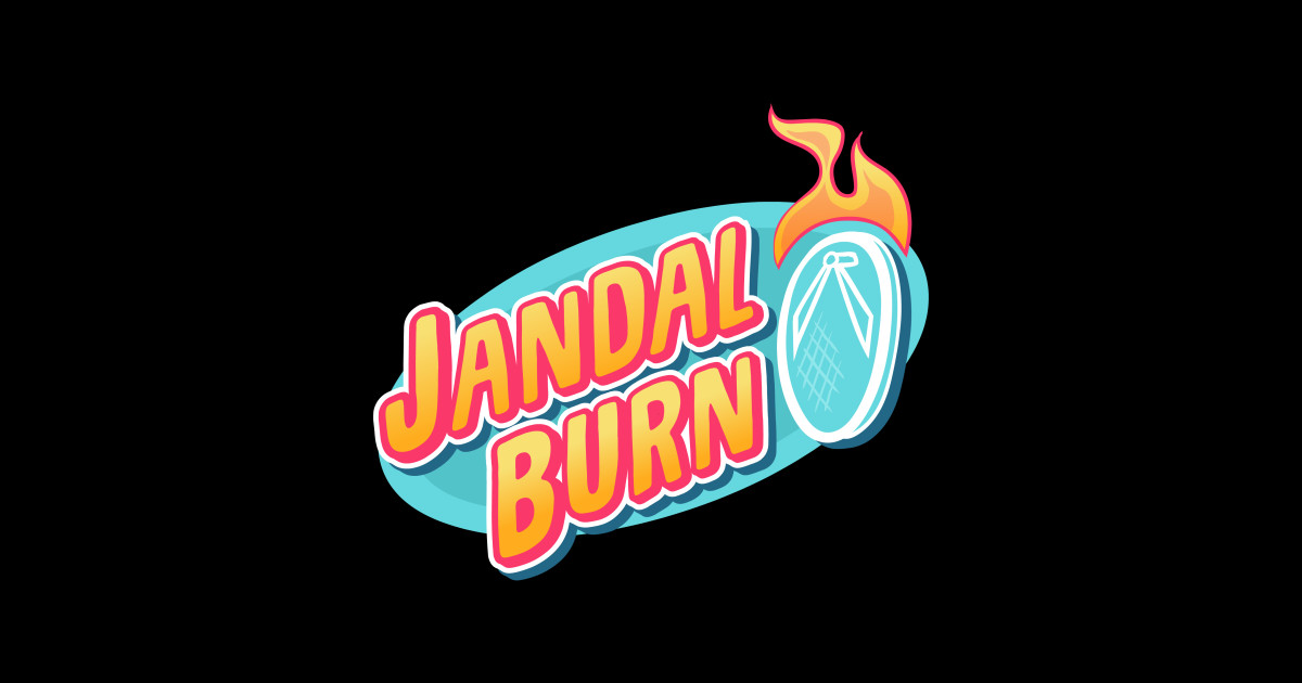 Jandal Burn Logo - Mukpuddy - Sticker | TeePublic