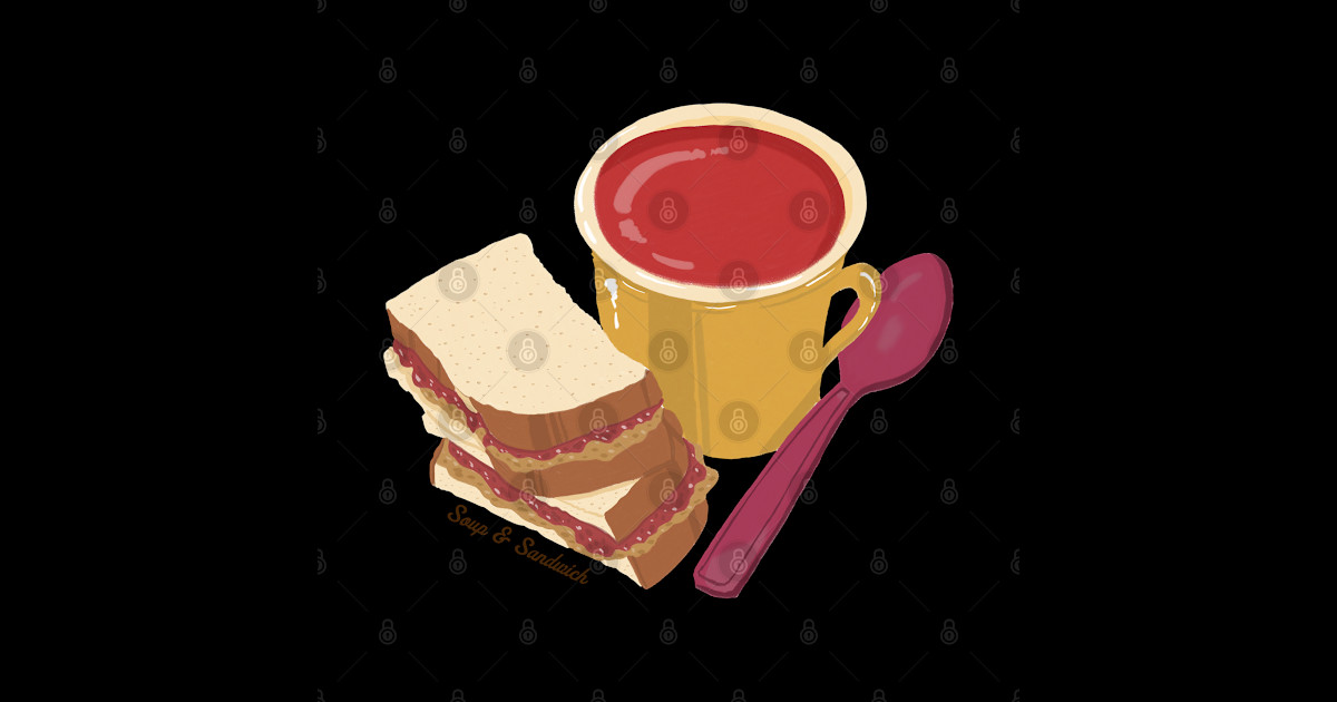 Retro Soup and Sandwich Illustration - Vintage Retro - Sticker | TeePublic
