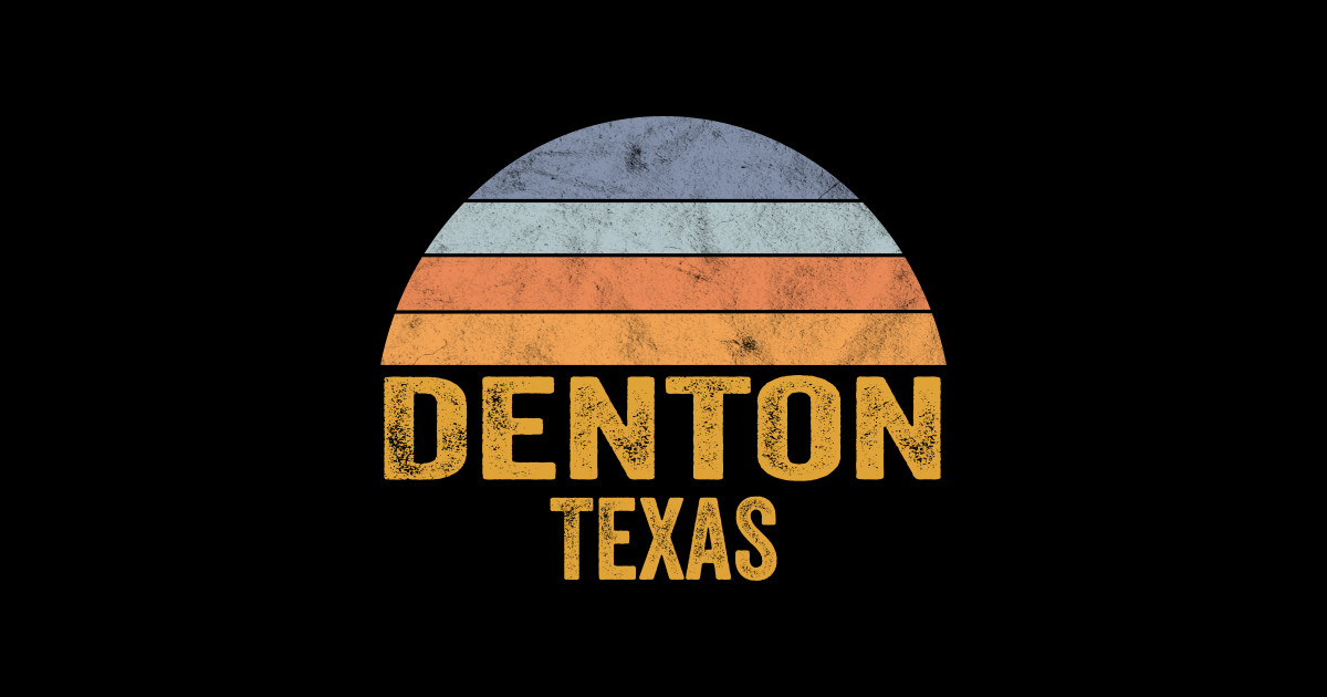 Denton Texas Vintage 70s 80s Distressed Retro - Denton Texas - Sticker ...