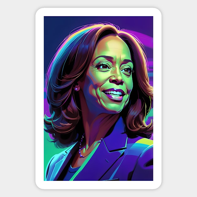Kamala Harris Neon-Style Design - Vibrant Political Art - Amala Harris ...