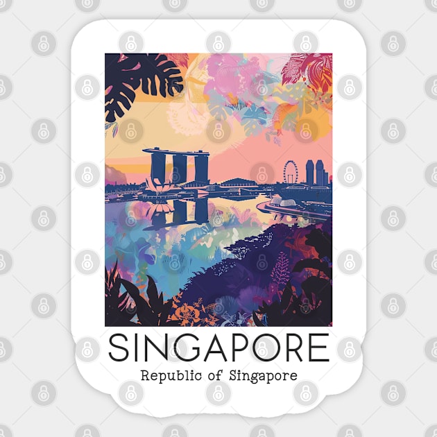 A Travel Illustration of Singapore - Republic of Singapore - Singapore ...