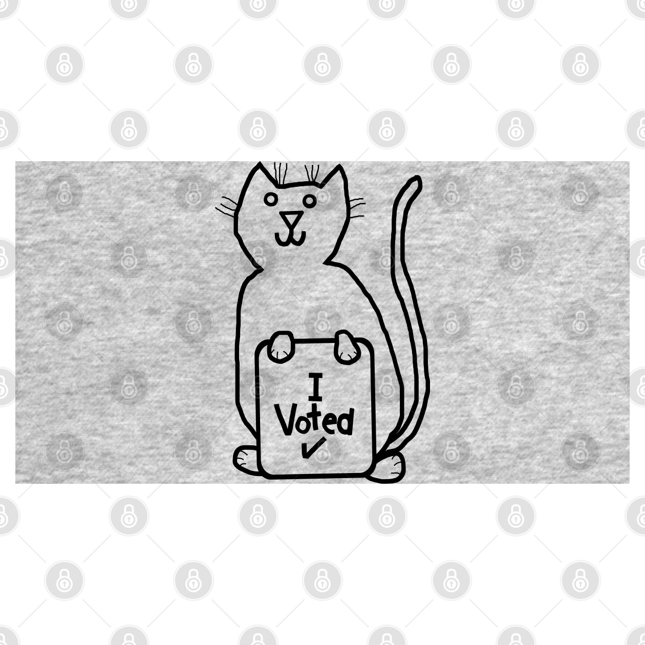 Cute Cat says she Voted Line Drawing - I Voted - T-Shirt | TeePublic