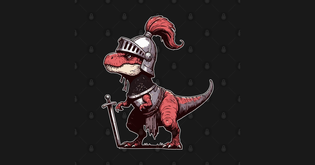 Tyrannosaurus Dinosaur Knight Medieval - Tyrannosaurus - T-Shirt ...