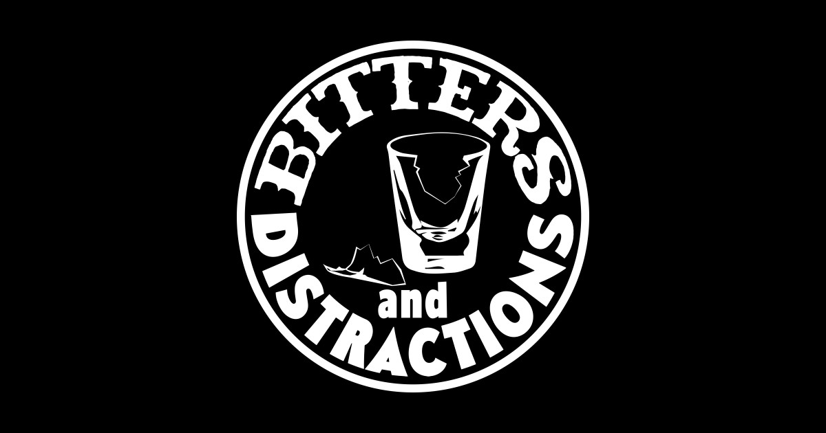 Bitters and Distractions transparent logo - Punk - Sticker | TeePublic