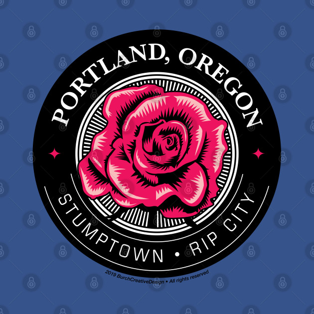 Portland Oregon Rose Design - Portland Rose - T-Shirt sold by Irfan ...