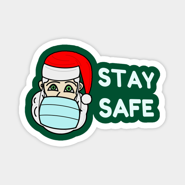 Santa Claus with a face mask - "Stay safe" - Santa Claus - Magnet ...