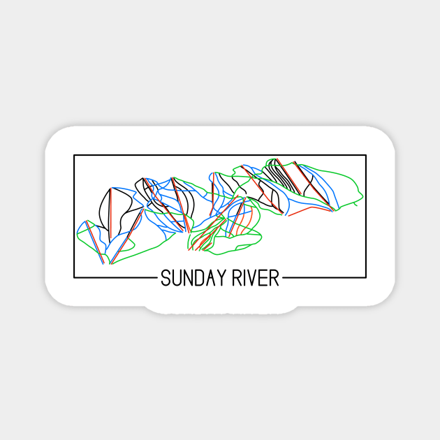Sunday River Colored Trail Map - Sunday River - Magnet | TeePublic