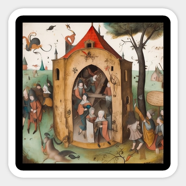 Hieronymus Bosch drawing - Art Nouveau - Sticker | TeePublic