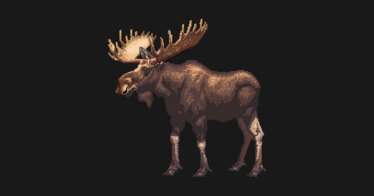 Moose in Pixel Form - Moose - T-Shirt | TeePublic