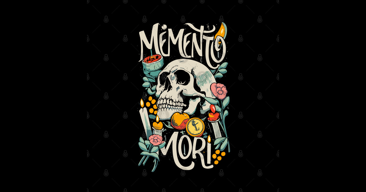 Skull and Roses Memento Mori - Memento Mori Skull - Sticker | TeePublic