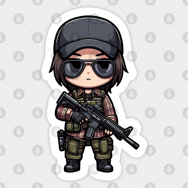 Tactical Chibi Girl - Chibi - Sticker | TeePublic