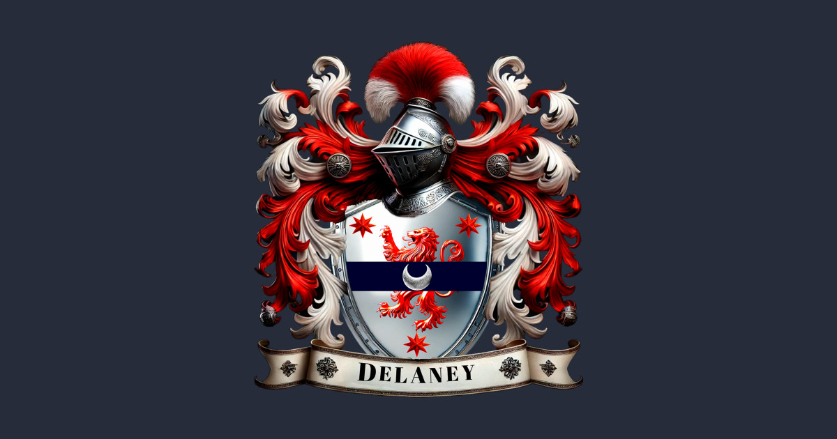 Delaney Family Crest – Authentic Irish Coat of Arms, Heraldic Art for ...