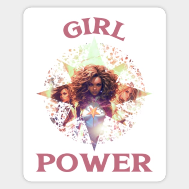 Team Girl Power Super Heroine - Girl Power - Sticker | TeePublic