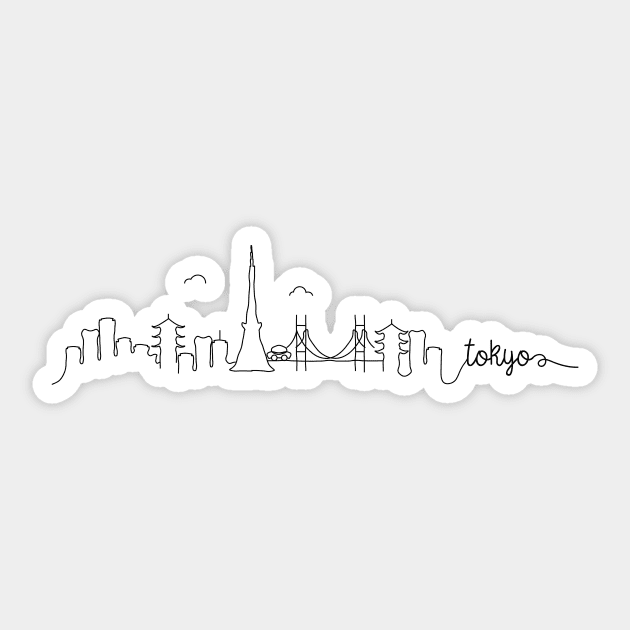 Tokyo City Signature - Tokyo - Sticker | TeePublic